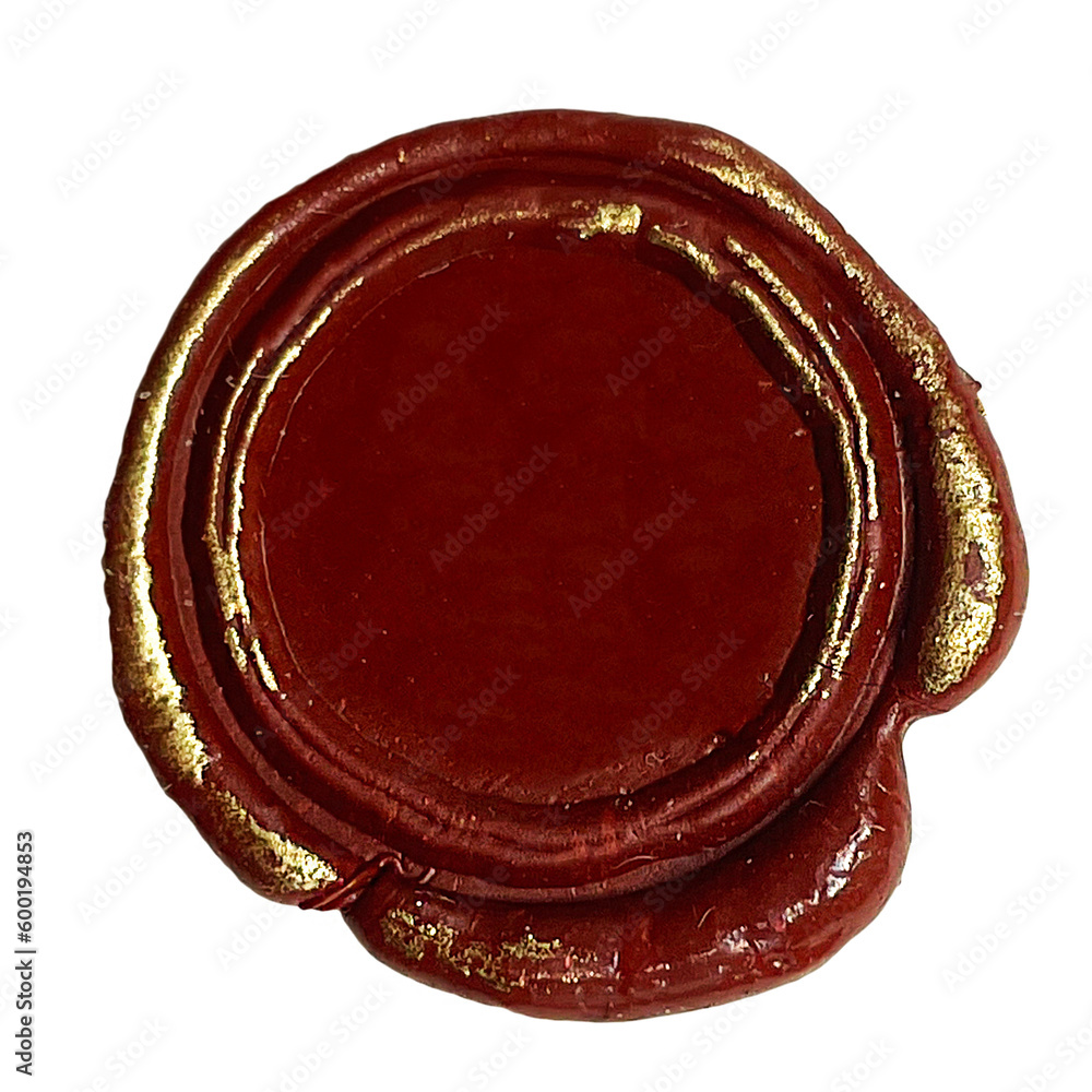 red wax seal with gold edge high resolution for premium certification ...
