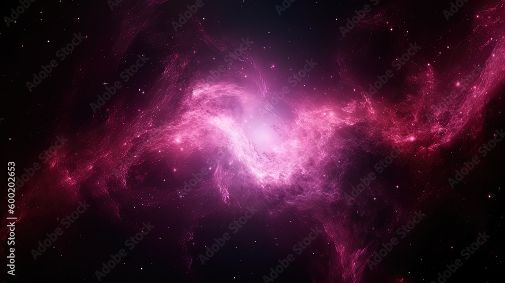 Pink universe light. Galaxies sky in space Planets and stars beauty of ...