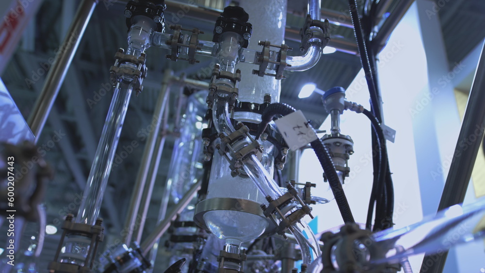 Water flows in a transparent pipe. Transparent pipe to show water flows ...