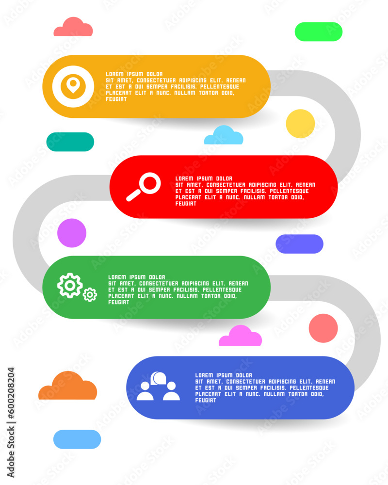 Vector business graphic template with five floors icons in horizontal ... Vector business graphic template with five floors icons in horizontal ...