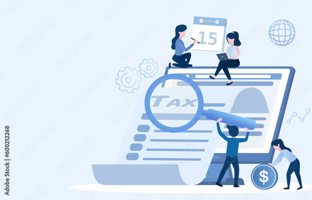 Online tax payment concept. Calculate and submit income tax returns ...
