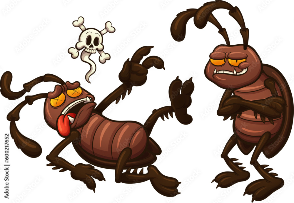 Cartoon Cockroaches. Vector clip art illustration with simple gradients ...