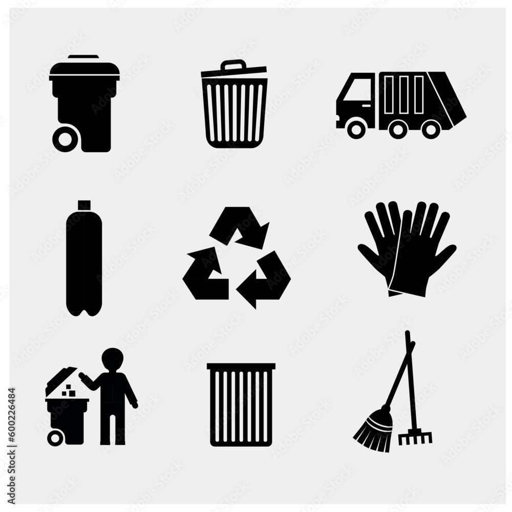 Trash bin icon set. Recycle icons collection. Do not litter in the ...