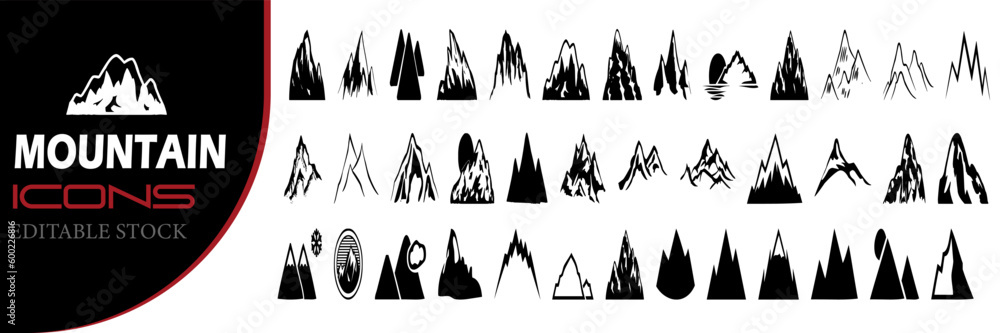 vector representation of a mountain. Mountain silhouettes are ...