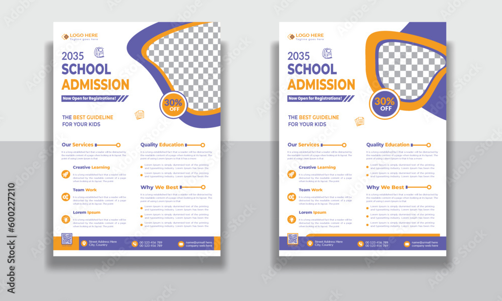 Creative professional and modern school flyer design, online school ...
