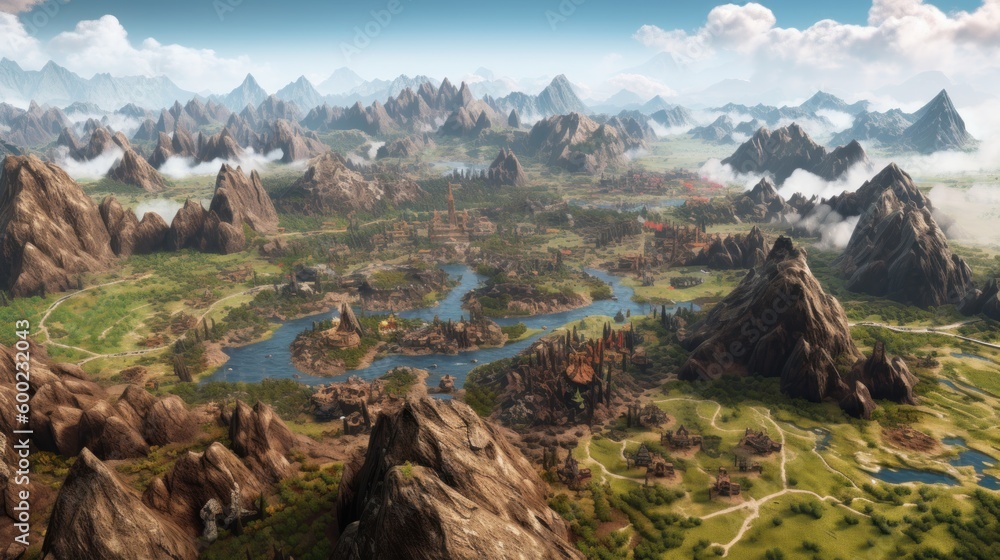 RPG Game World Map Stock Photo | Adobe Stock