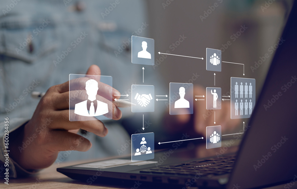 Organization chart showing hierarchy structure of teams in corporation ...
