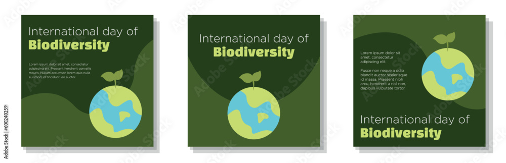 International day of biodiversity social media post, banner set ...