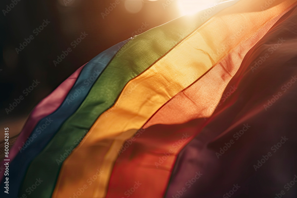 Rainbow pride flag in cinematic lighting created with Generative AI ...
