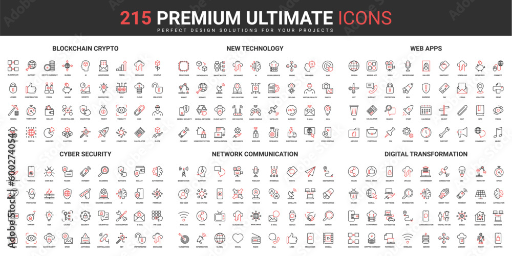 Blockchain crypto, new technology, web apps, cyber security, network communication, digital ...