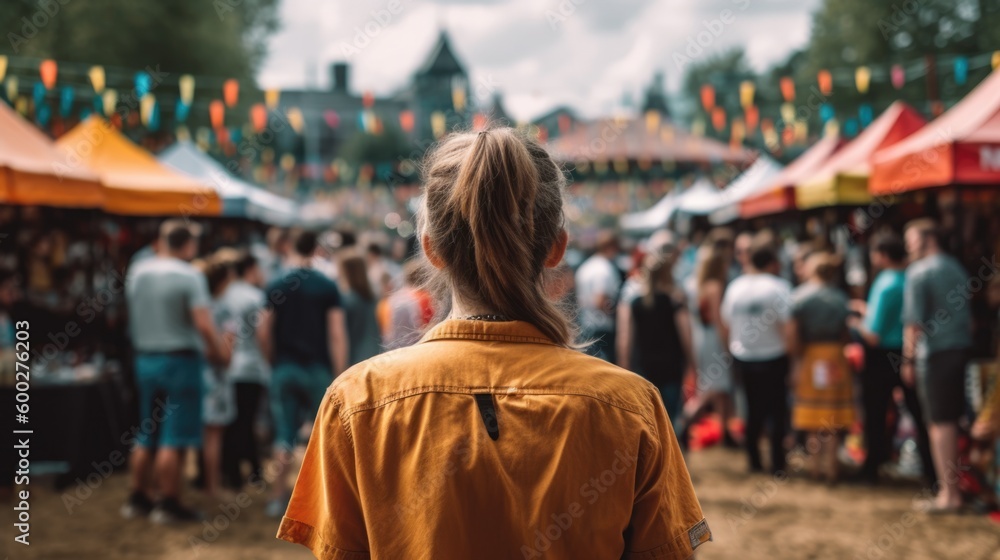 person participating in a community event or local festival. generative ...