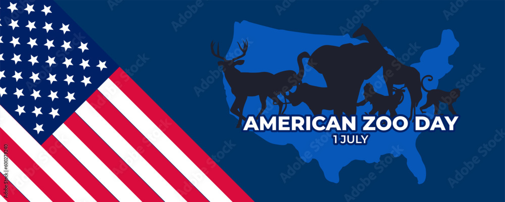 American Zoo Day on 01 July Banner Background. with the concept of ...