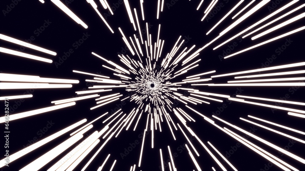 Glowing Lines UHD. Flying in space with luminous neon lines. Hyperspace ...