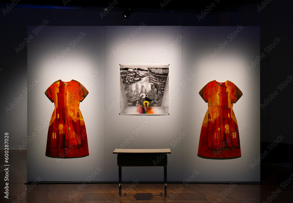 10.04.2023. Montreal, Canada. Initawa exhibition, autochtone artists ...