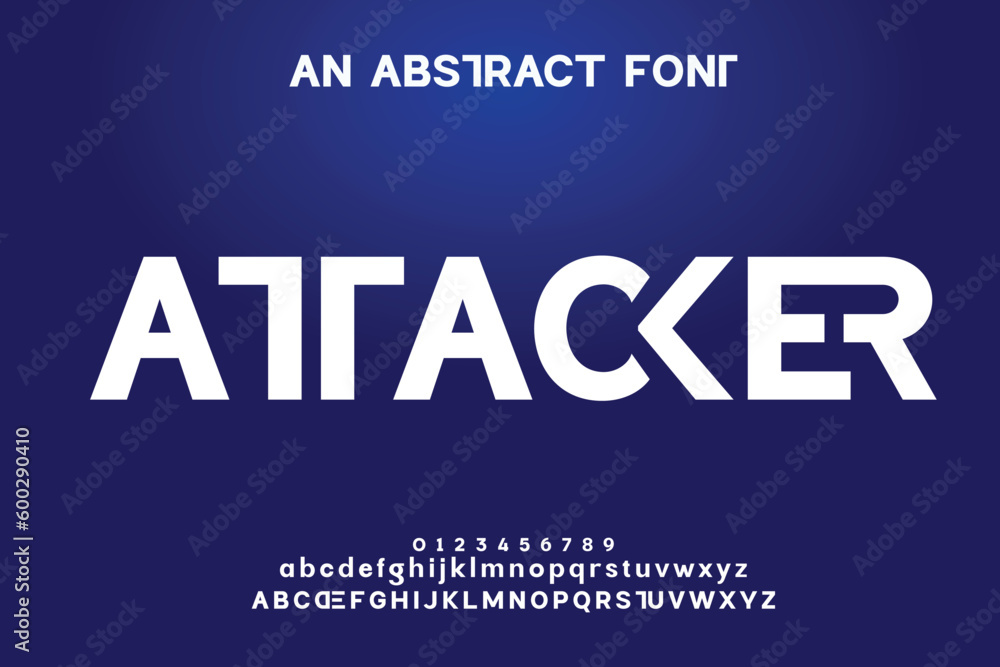 ATTACKER Luxury Minimal Modern Tech Alphabet Letter Fonts. Typography ...