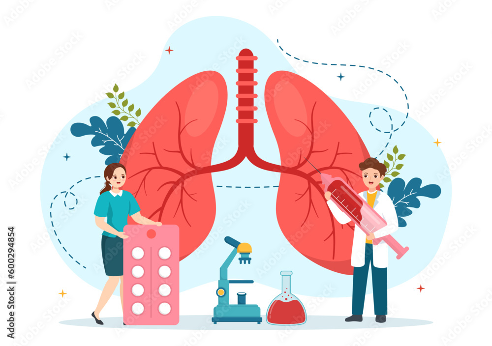 Pulmonologist Vector Illustration with Doctor Pulmonology, Lungs ...