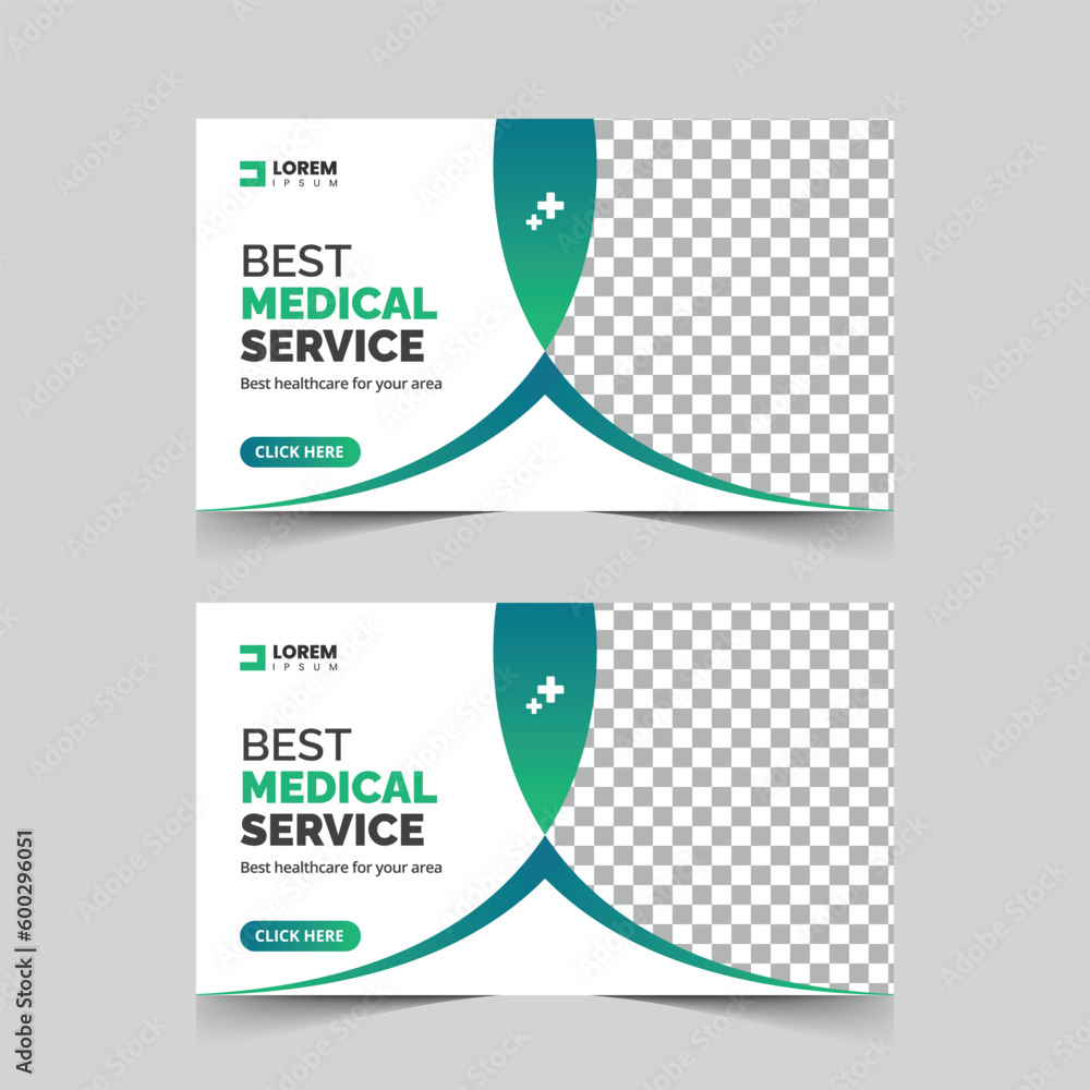 Modern medical healthcare web banner for video thumbnail design for a ...