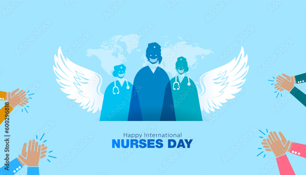 Helpful angel Nurses illustration. Happy International Nurses day ...