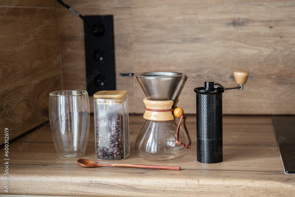 Objects for making coffee drip method Stock Photo | Adobe Stock