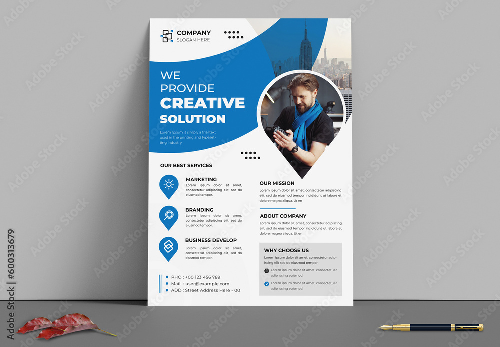 Creative Solution Flyer Design Template Stock テンプレート | Adobe Stock