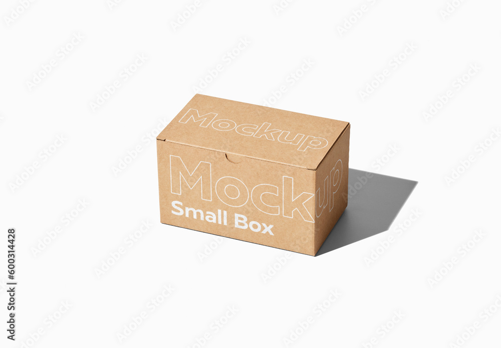 Mockup of customizable closed small rectangular cardboard box available ...
