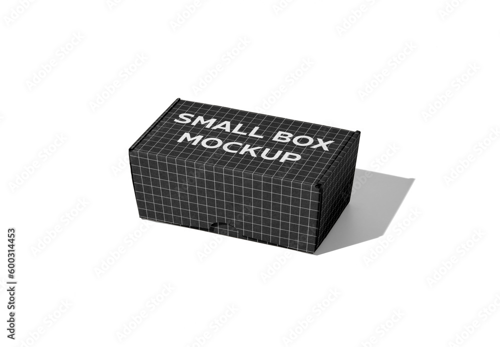 Mockup of customizable closed small rectangular cardboard box available ...