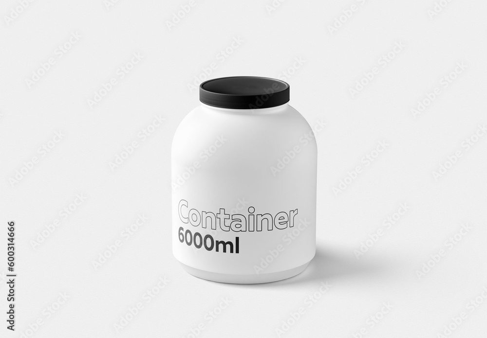 Mockup of customizable 6000ml protein powder container and label ...