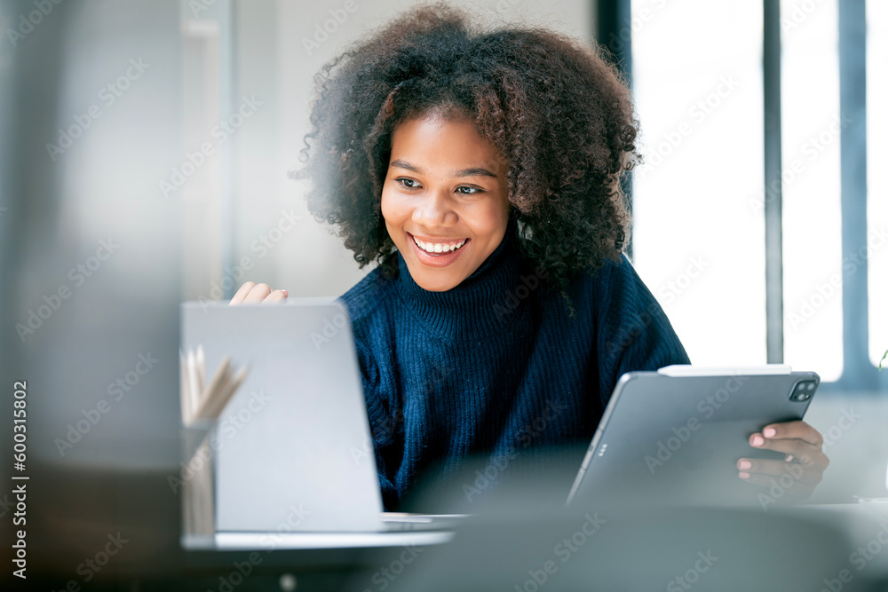Beautiful african woman happy and excited celebrating victory ...