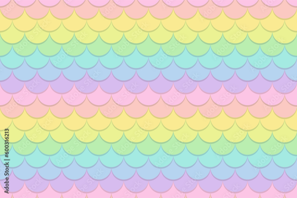 Seamless fish scale background in pastel rainbow colors. Colorful scale ...