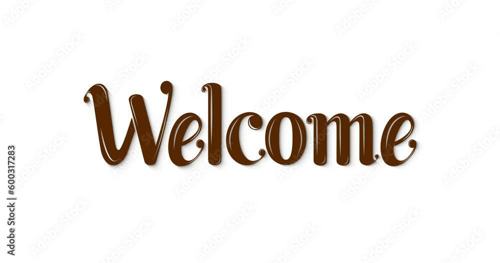 Welcome animation. Handwritten modern calligraphy with ink splash in ...