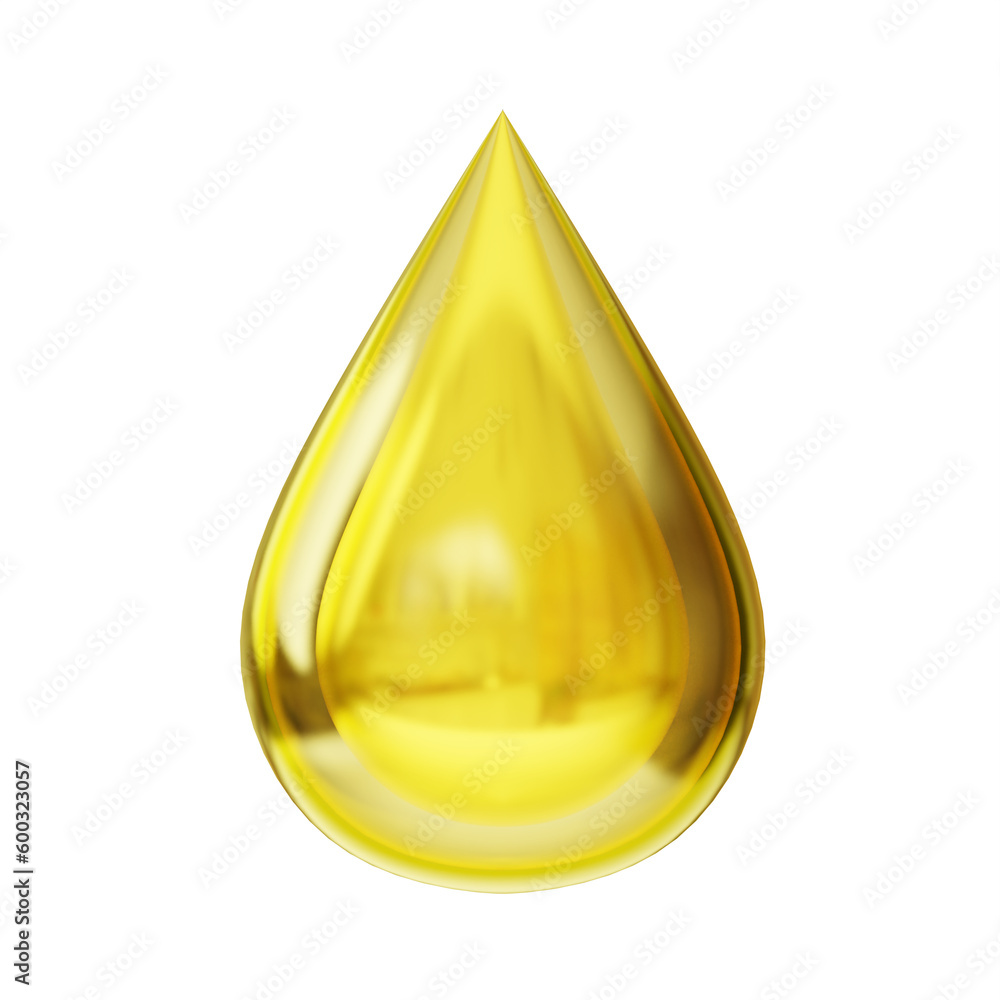 yellow gold oil bubble ripple drop water isolated on white background ...