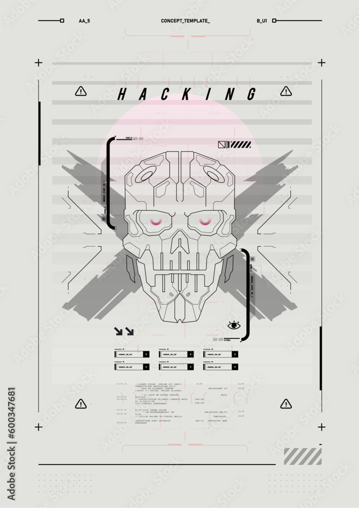 Cyber culture, Cyberpunk futuristic poster. programming and virtual ...