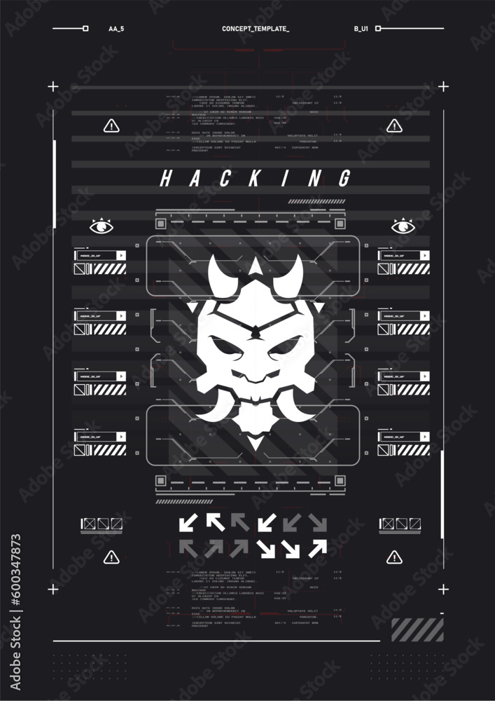 Cyber culture, Cyberpunk futuristic poster. programming and virtual ...