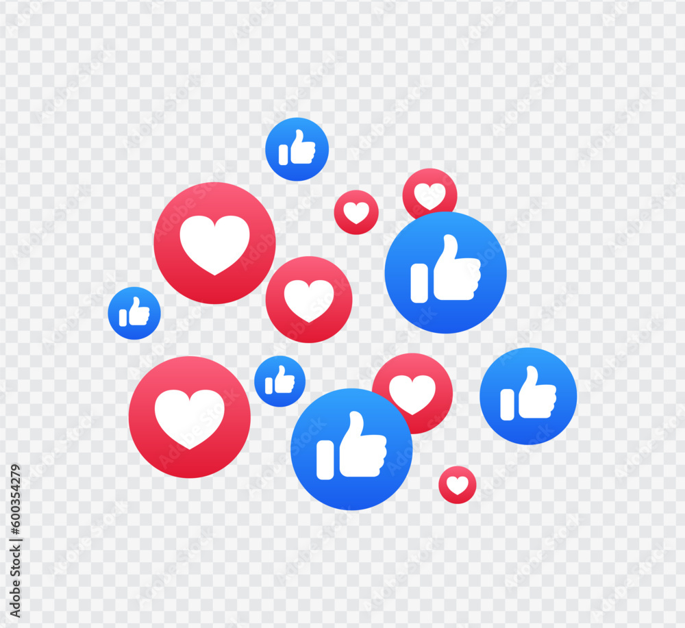 Facebook reactions background with like icons set. social media ... Facebook reactions background with like icons set. social media ...