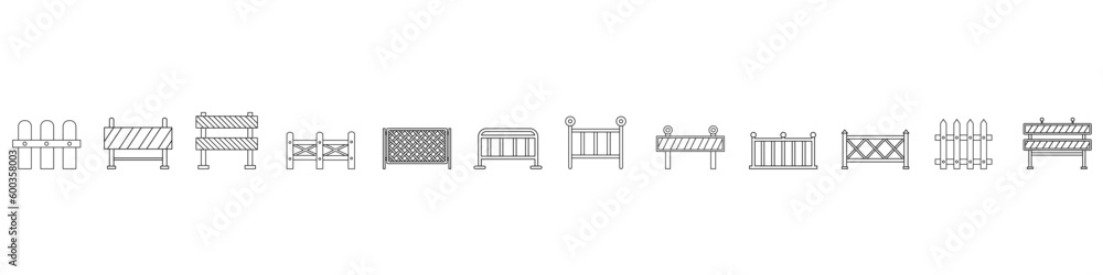 Fence icon vector set. paling illustration sign collection. fencing ...
