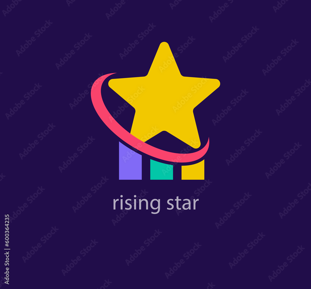 Creative rising star logo design. Unique design color transitions ...