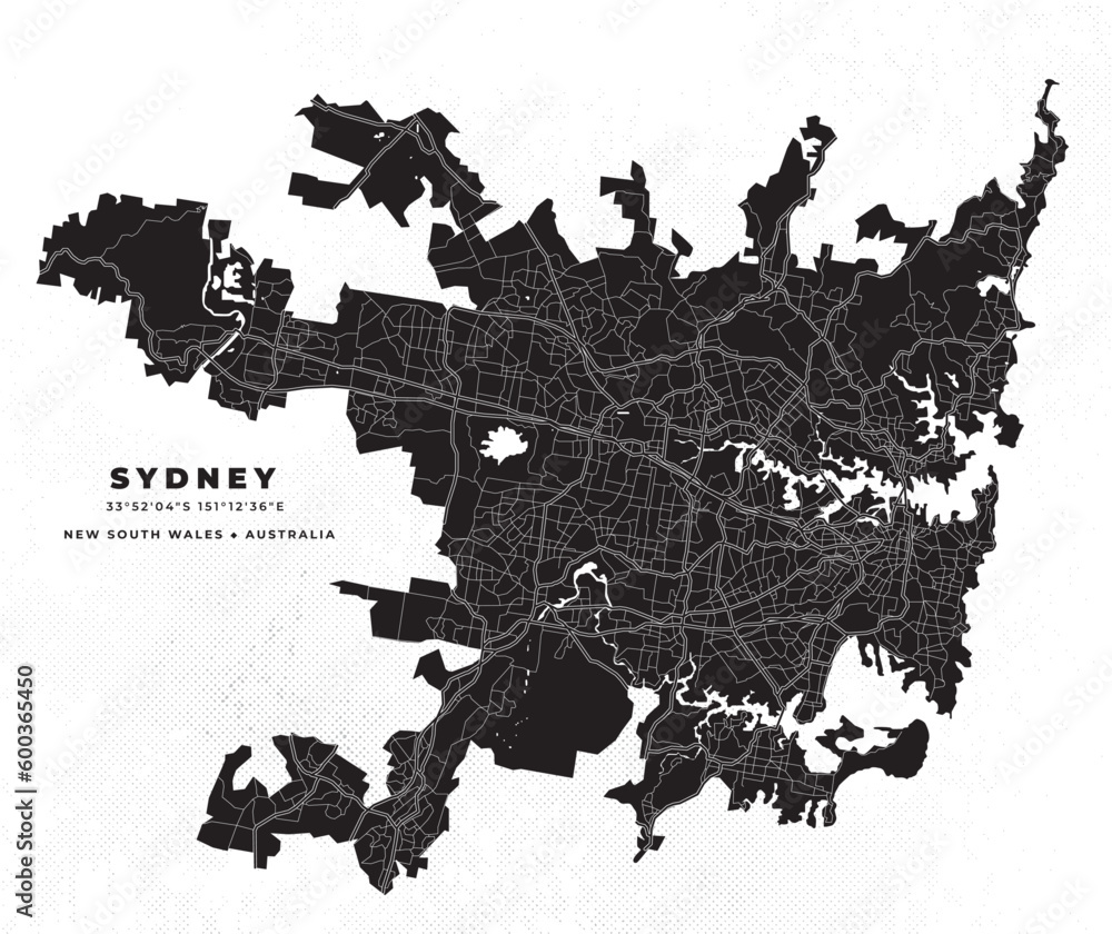 Sydney - Australia map vector poster flyer Stock Vector | Adobe Stock
