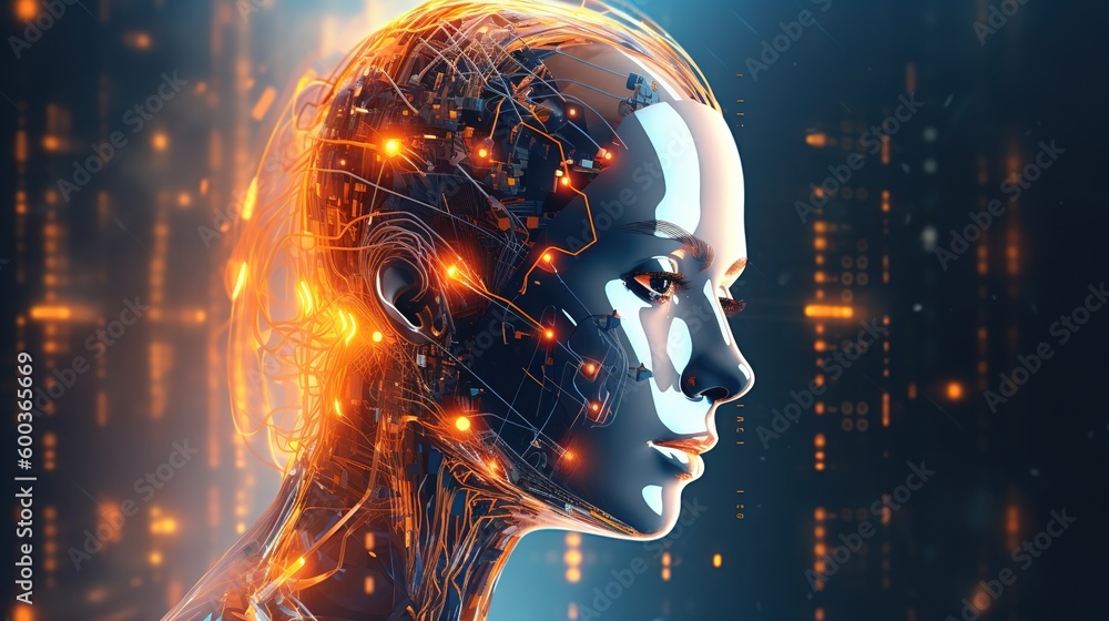 Cyborg bionic girl, machine learning, neural netowk and artificial ...