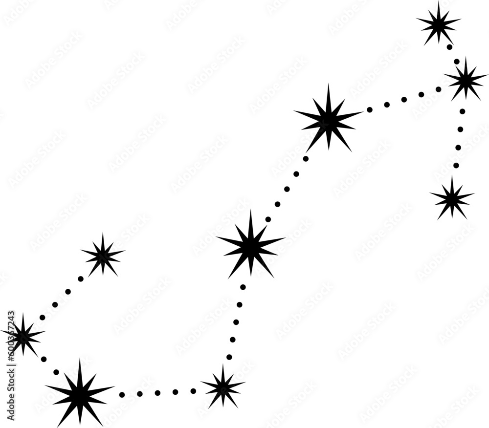 Scorpio zodiac сonstellation, black silhouette of stars and dots on ...