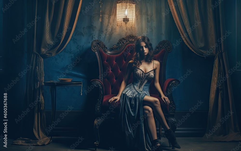 ภาพประกอบสต็อก Sexy Goth Girl Gothic Model Alternative Punk Rock Girl