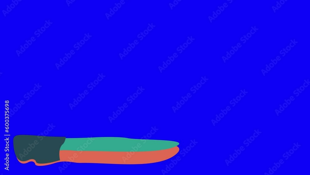 Shape of the lower third spiky stroke of liquid color paint on a blue ...