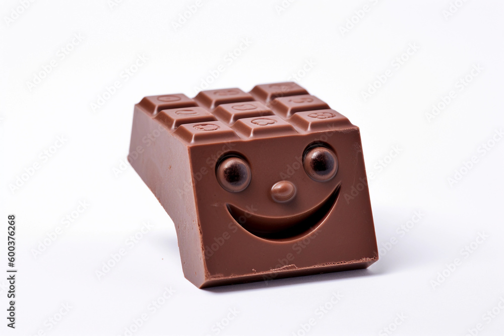World Chocolate Day A small chocolate bar with a smiley face on it ...