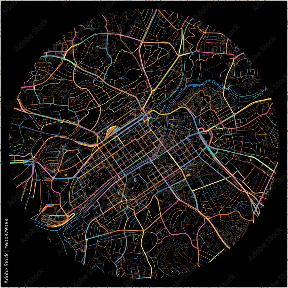 Colorful Map of Turku, Turku with all major and minor roads. Stock ...