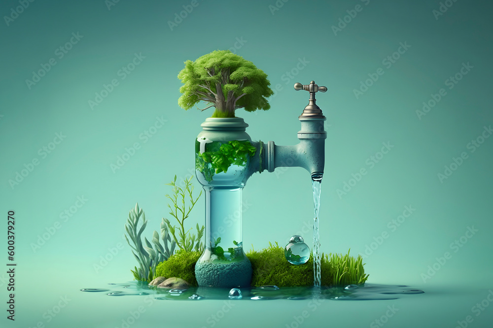 Water conservation and water scarcity concept. AI generated Stock ...