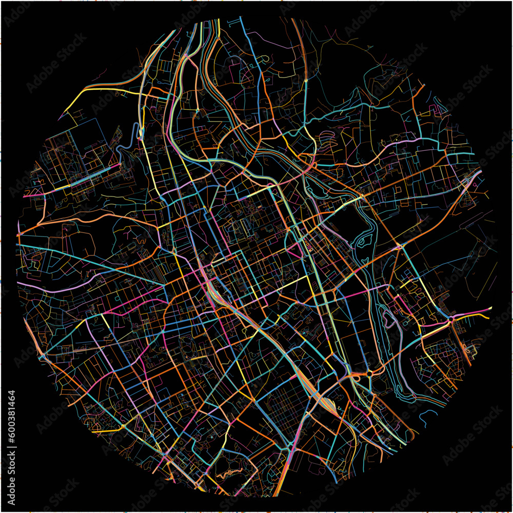Colorful Map of Nancy, Meurthe-et-Moselle with all major and minor ...
