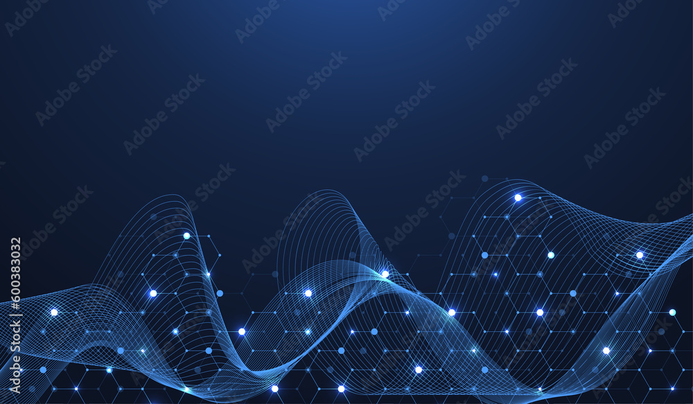 Modern scientific abstract background with hexagon shapes, lines and ...