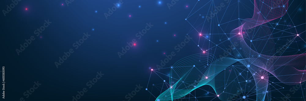 Global network connection concept. Big data visualization. Social ...