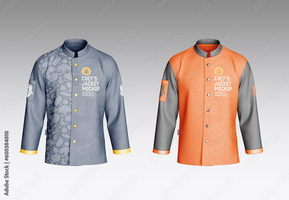 Men's Chef's Jacket Mockup Stock Template | Adobe Stock