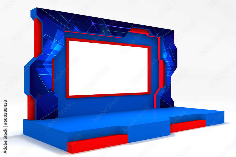 3d illustration stage backdrop LED screen digital futuristic style ...