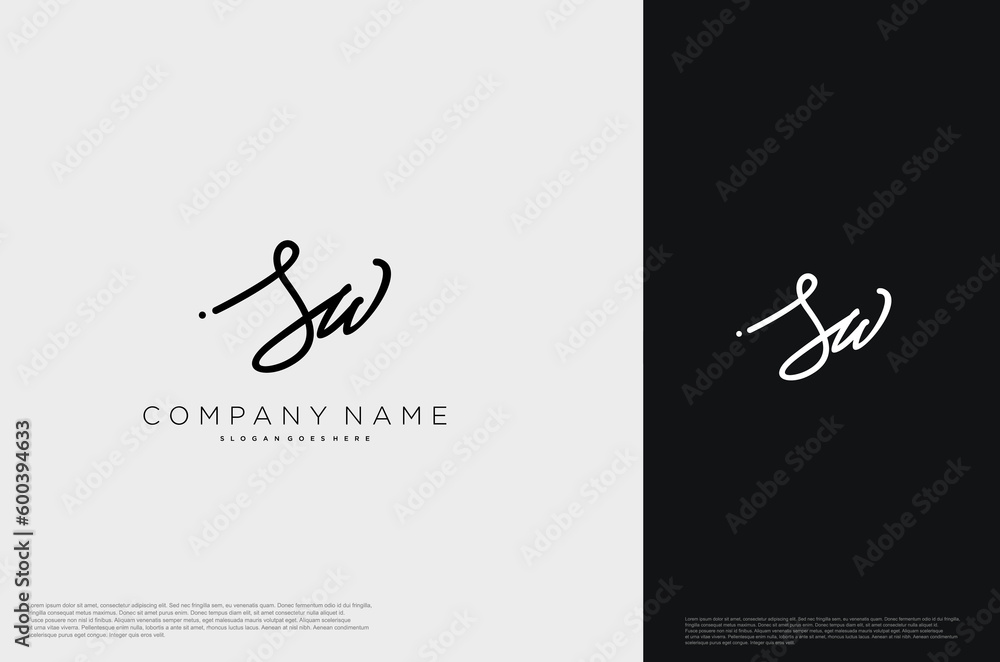 Initial Letter SW Logo monogram typography for business name. Vector ...